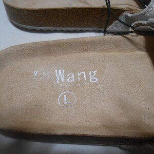 MISS WANG | Shoes | New Miss Wang Silver Glitter Slipon Shoes Size L 1 ...